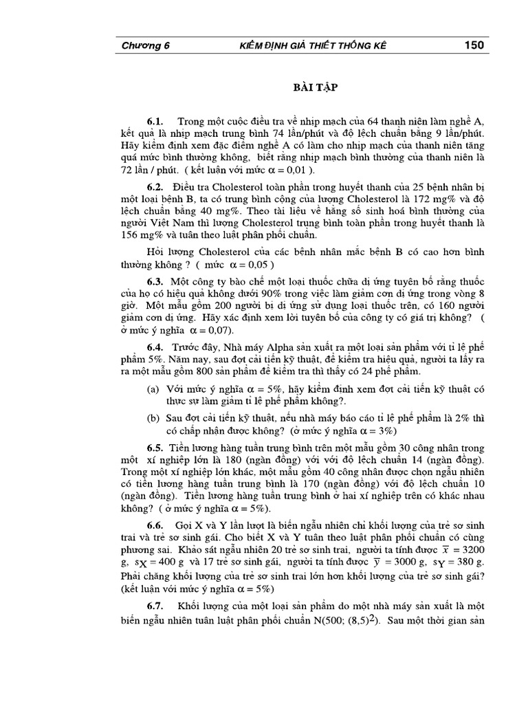 BT Kiem Dinh Gia Thuyet | PDF