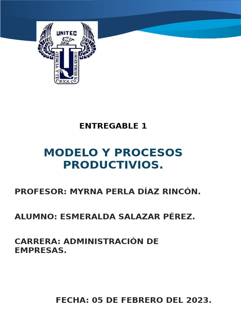 Entregable 1 Modelos y Procesos Productivos | PDF
