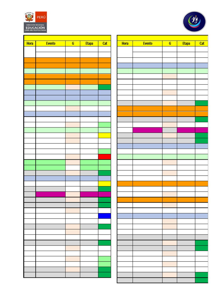 Programa Horario Etapa Regional - 2024 | PDF