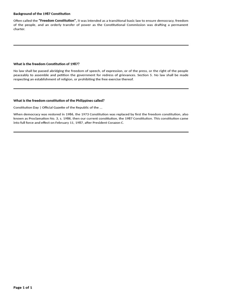 14 - Freedom Constitution | PDF