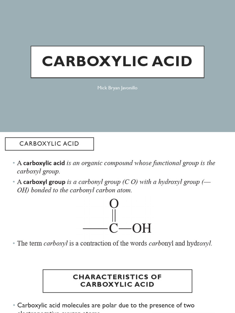 Carboxylic Acid and Esters | PDF