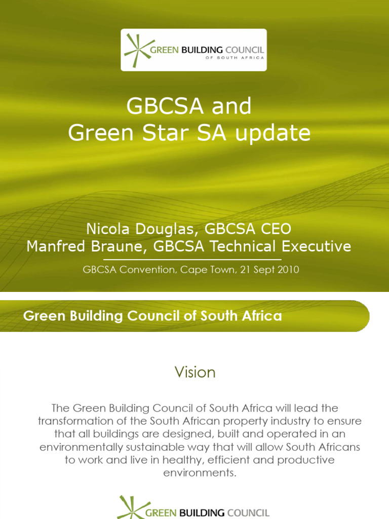 GBCSA and Green Star Update | PDF
