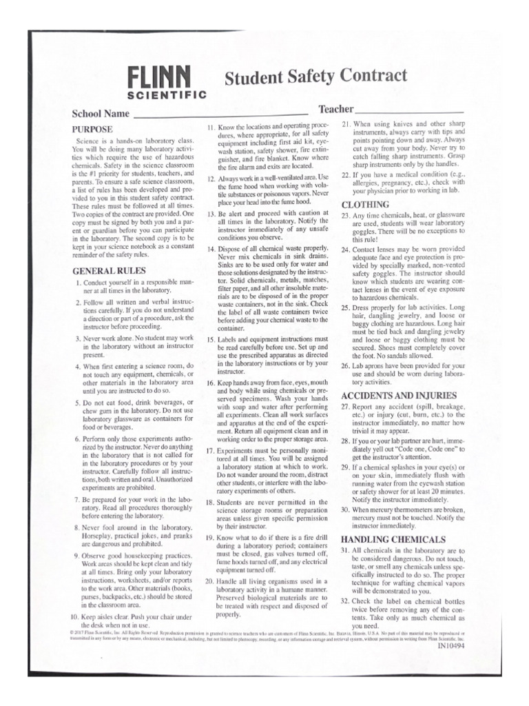 FLINN Safety Contract | PDF
