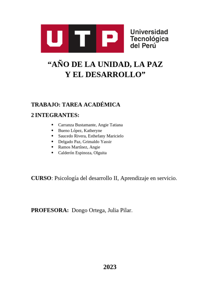 TA1 Psicología de Desarrollo II (2) - 1 | PDF | Adultos | Las emociones
