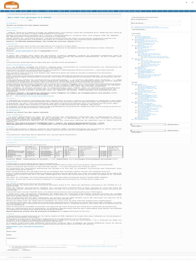 Bac HG 1er Groupe S, L 2020 - Sunudaara | PDF