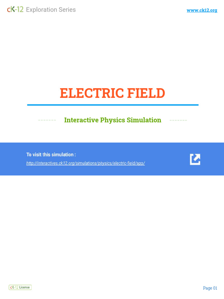 Electric Field SIM Worksheet | PDF