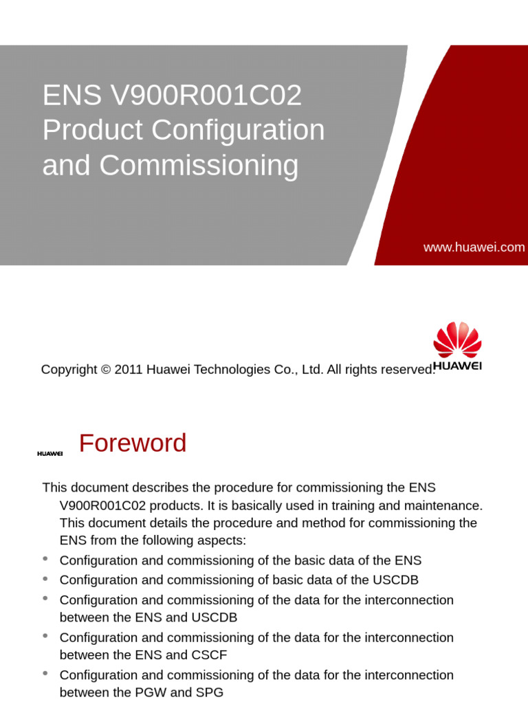 IMS 8 2 ENS V900R001C02 Product Configuration and Commissioning | PDF