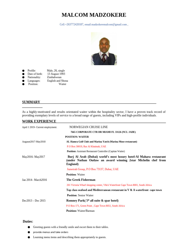 Malcom CV 2019 | PDF