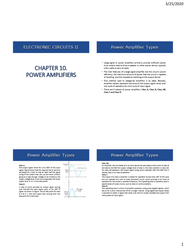 Chp10 Power Amplifiers | PDF | Amplifier | Science & Mathematics