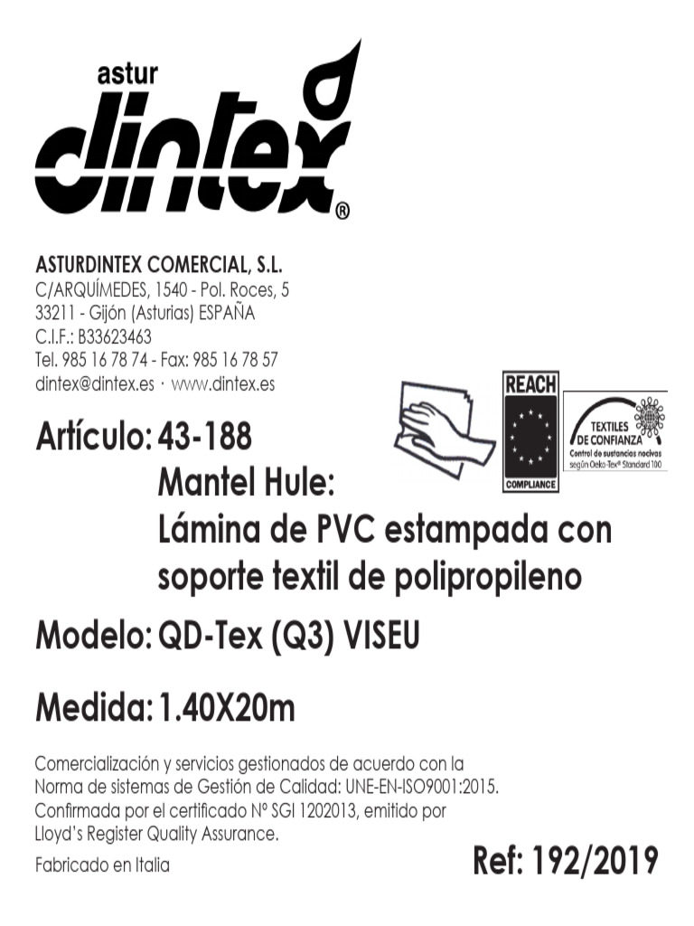 Ejemplo Etiqueta para Mantel | PDF