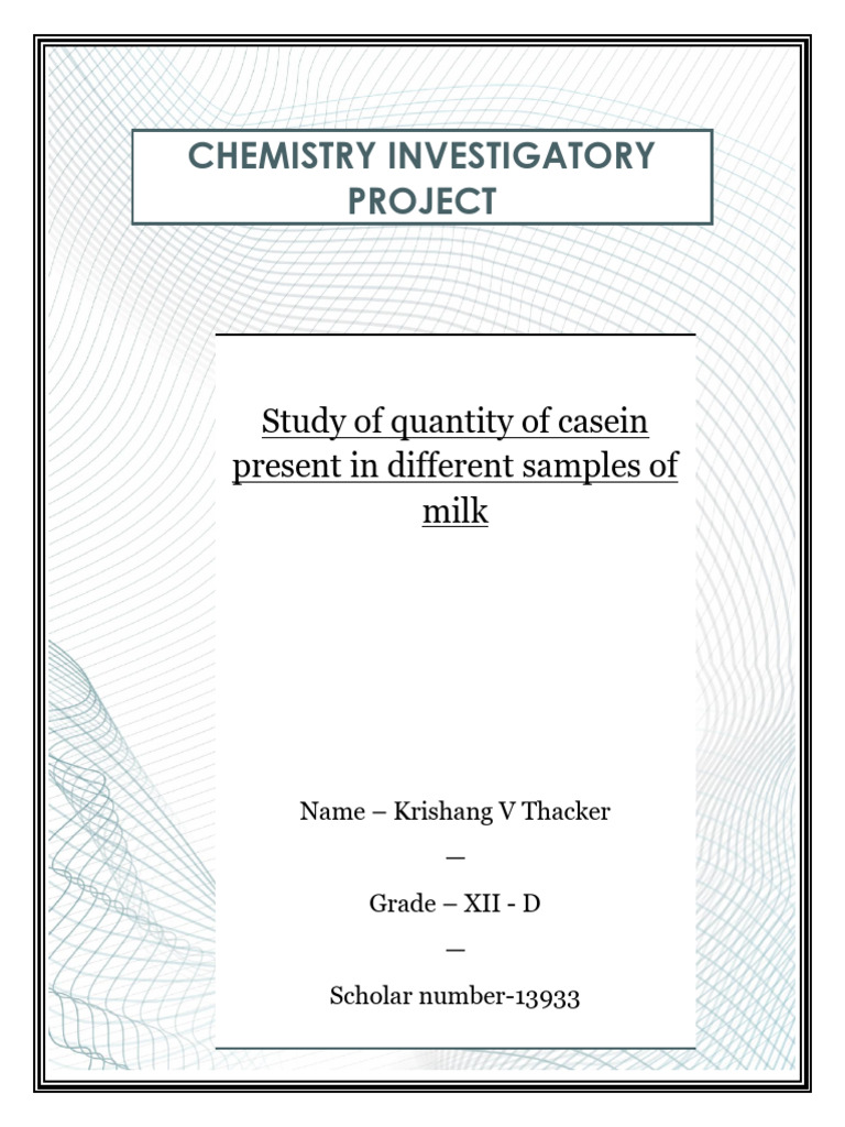 Chemistry Investigatory Project | PDF