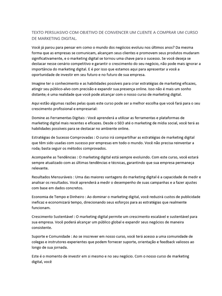 TEXTO PERSUASIVO | PDF