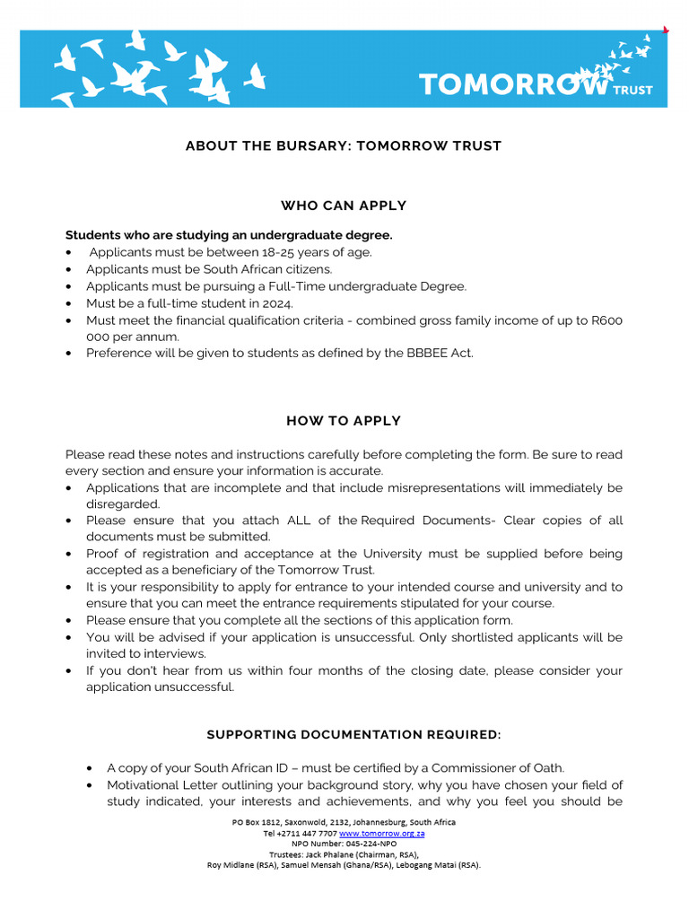 Tomorrow Trust2024 | PDF