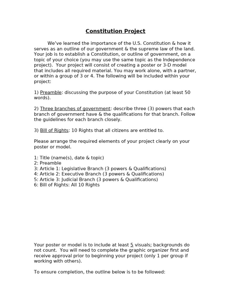 Constitution Project | PDF | Article One Of The United States ...