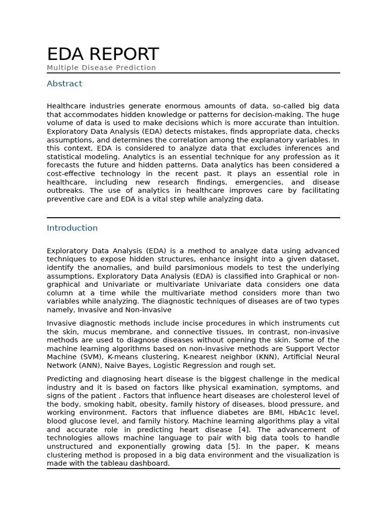 Eda Report | PDF | Coronary Artery Disease | Heart