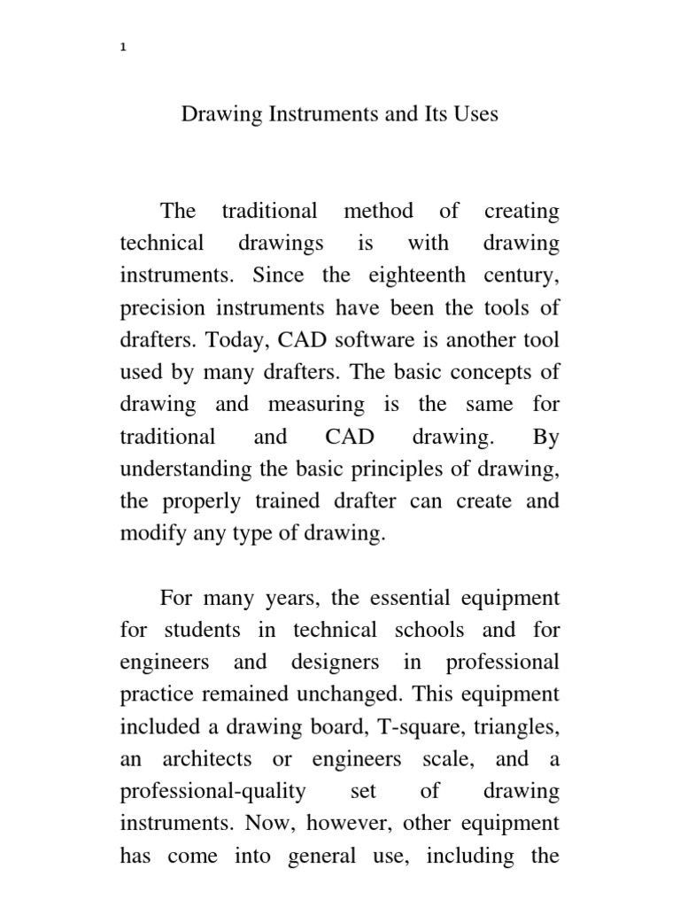 DRAW10W - Drawing Instruments and Its Uses | PDF | Technical Drawing ...