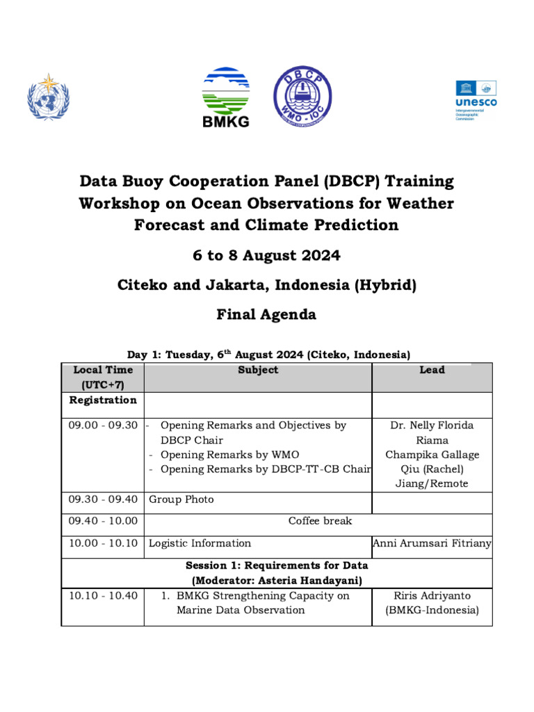 Final Agenda DBCP Workshop 2024 05082024 | PDF