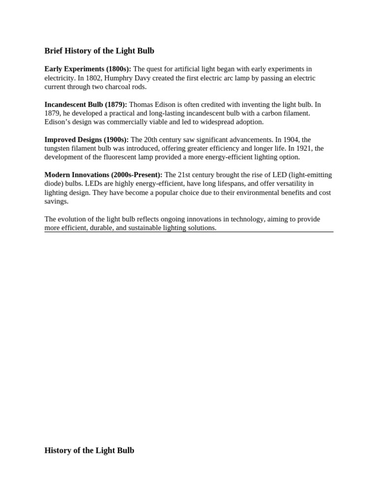 History of the Light Bulb 7 | PDF