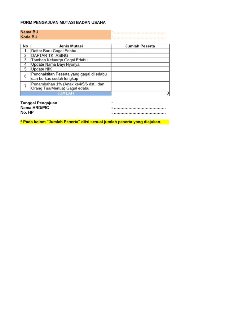 New Format Mutasi BU Gagal Edabu | PDF