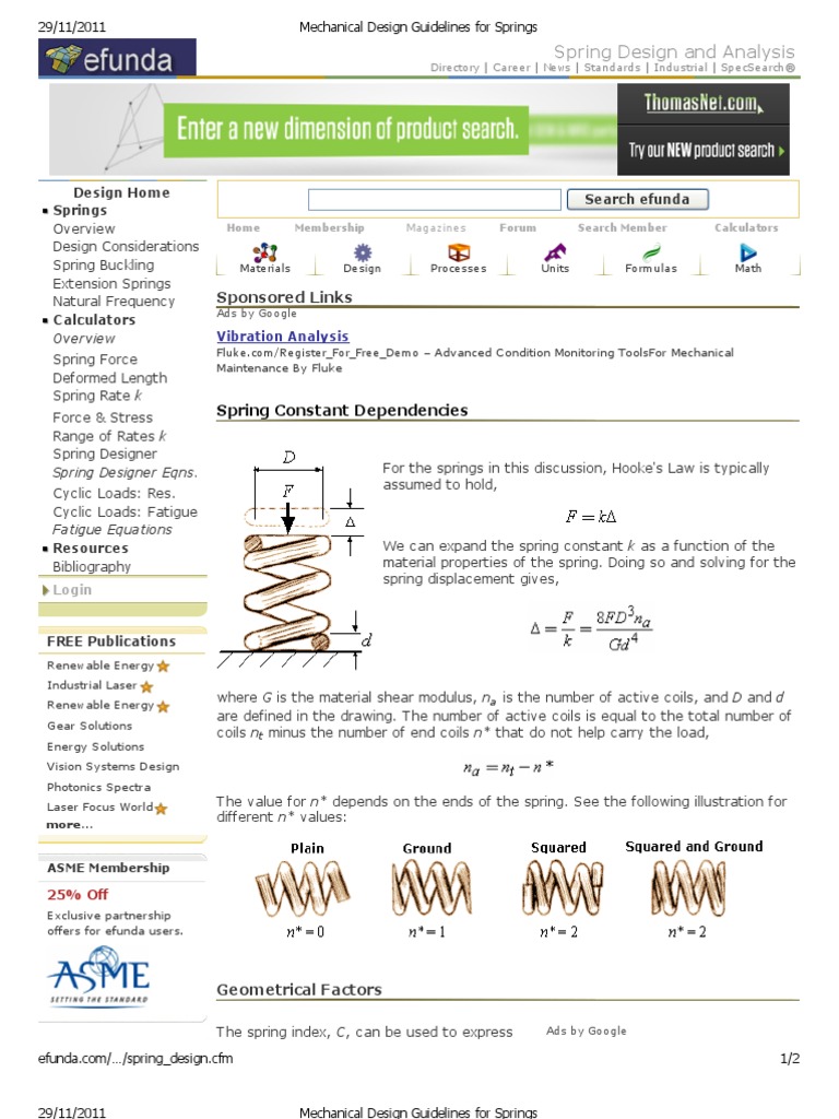 Mechanical Design Guidelines for Springs | Engineering | Mechanical ...
