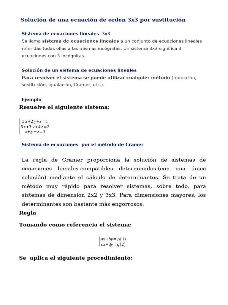 Sistema De Ecuaciones 3x3 A Pdf 6364