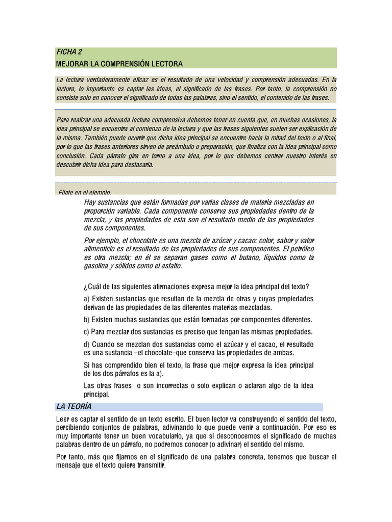 Comprensión Lectora PDF | PDF