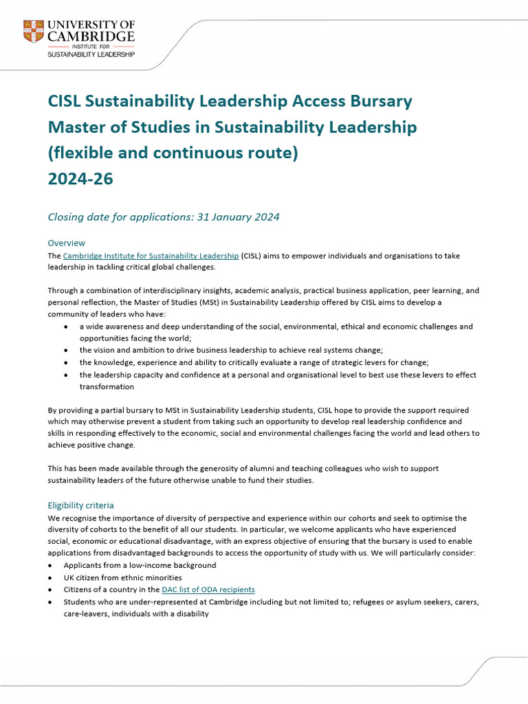 PDF - MST SL Access Bursary Further Info 2024 | PDF | Leadership ...