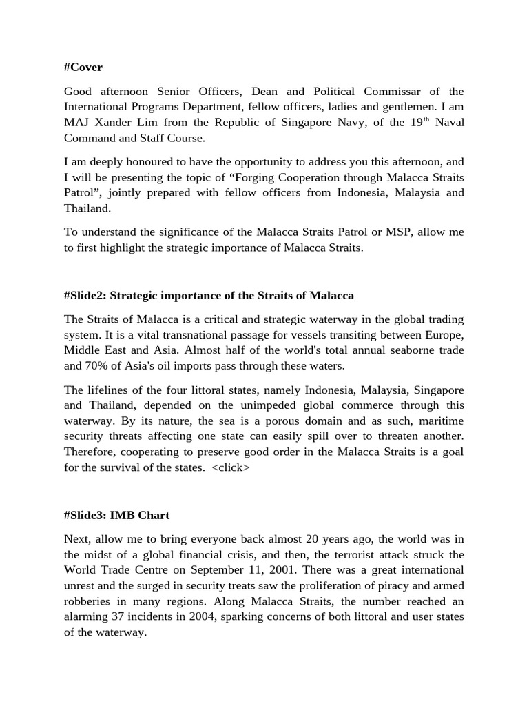 Malacca Straits Patrol - Xander Script | PDF