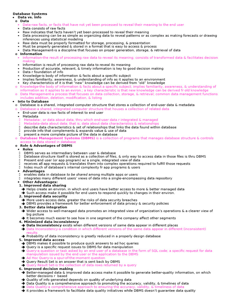 Chapter 1 Database Systems | PDF Chapter 1 Database Systems | PDF