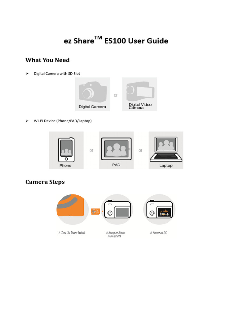 Ez Share ES100 User Guide: What You Need | PDF