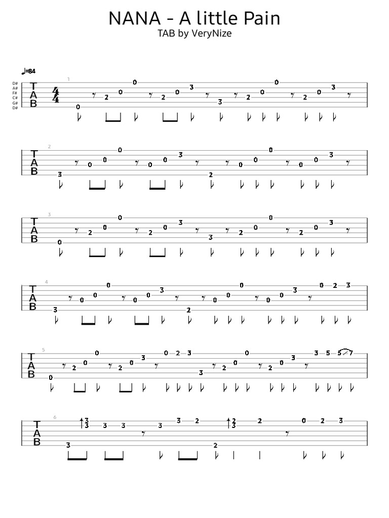 Guitar Pro - NANA - A Little Pain | PDF | Rock Songs | Songs