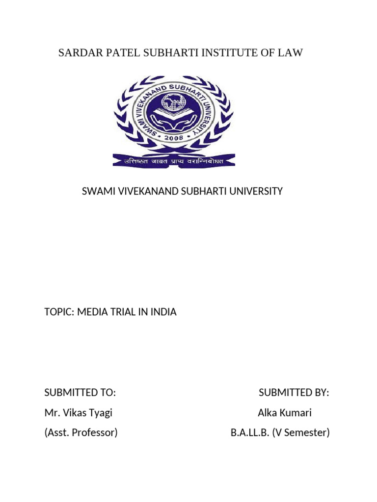 Logic Reasoning Project - Media Trial in India | PDF | Contempt Of ...