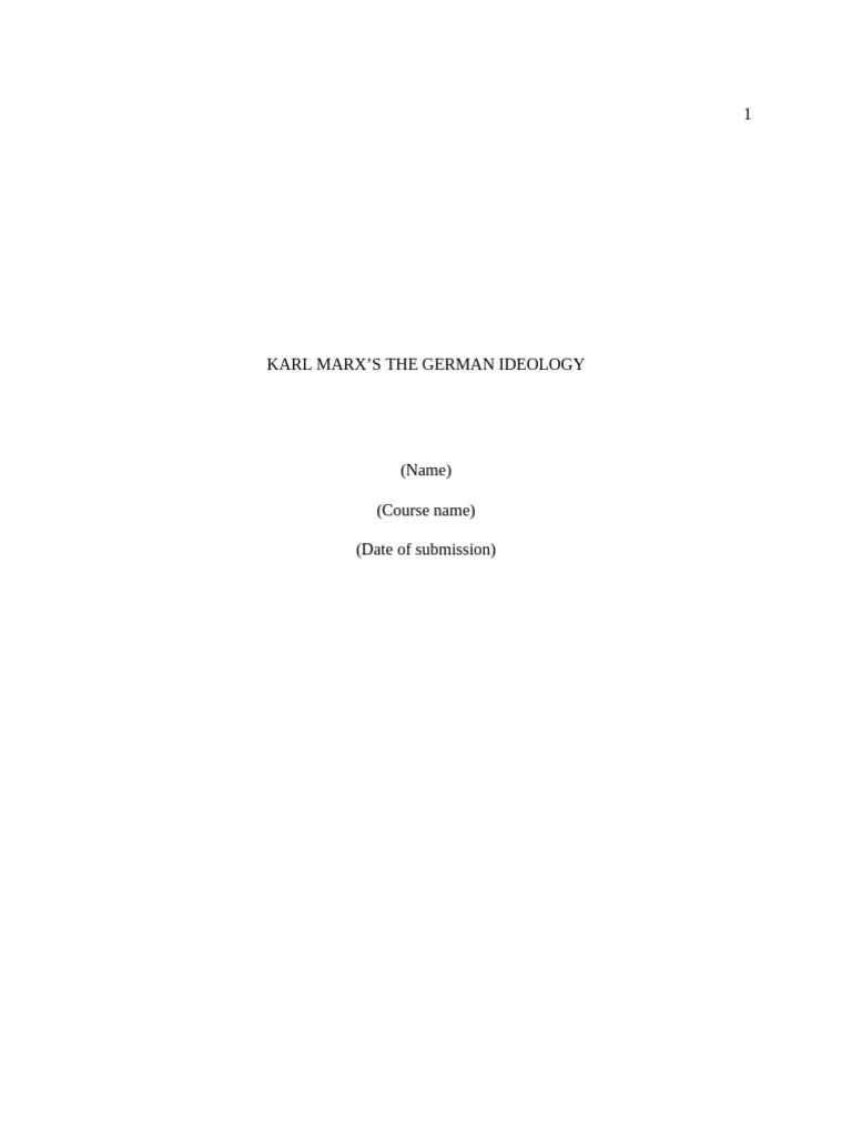 Karl Marx S The German Ideology Pdf Karl Marx Dialectic