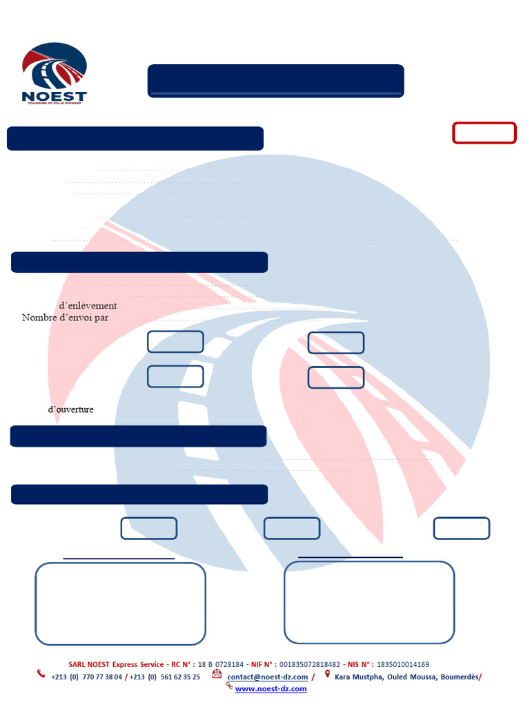Contrat de Service NOEST EXPRESS 2024 | PDF
