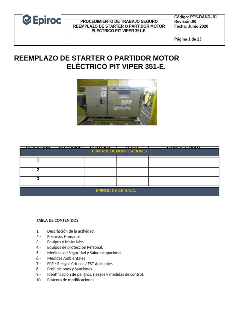 Pts-Dand-081 Reemplazo Starter PV 351 e | PDF