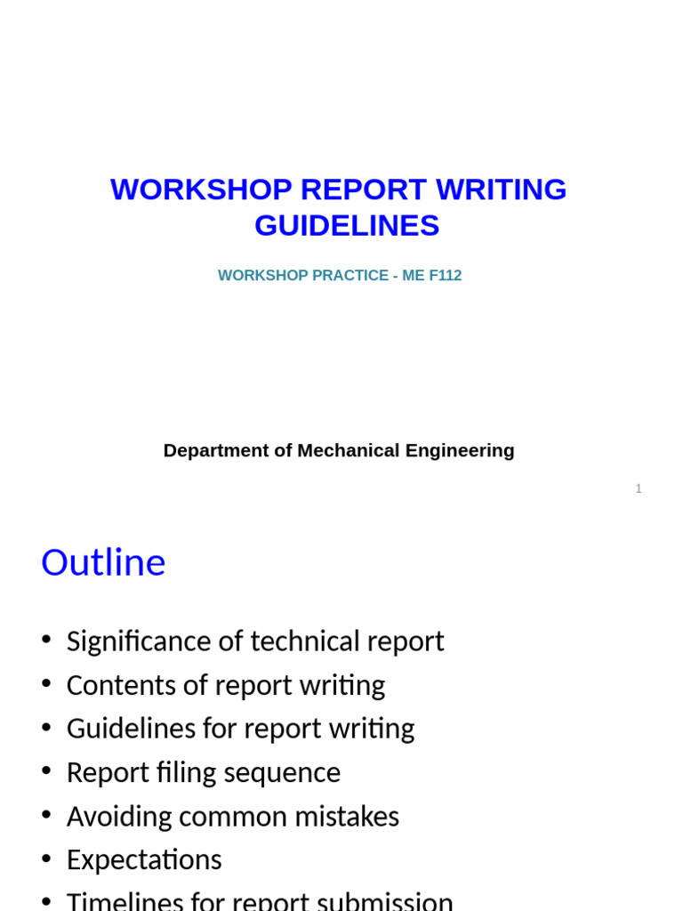 Report Writing Guidelines - Sem I 2023-24 | PDF