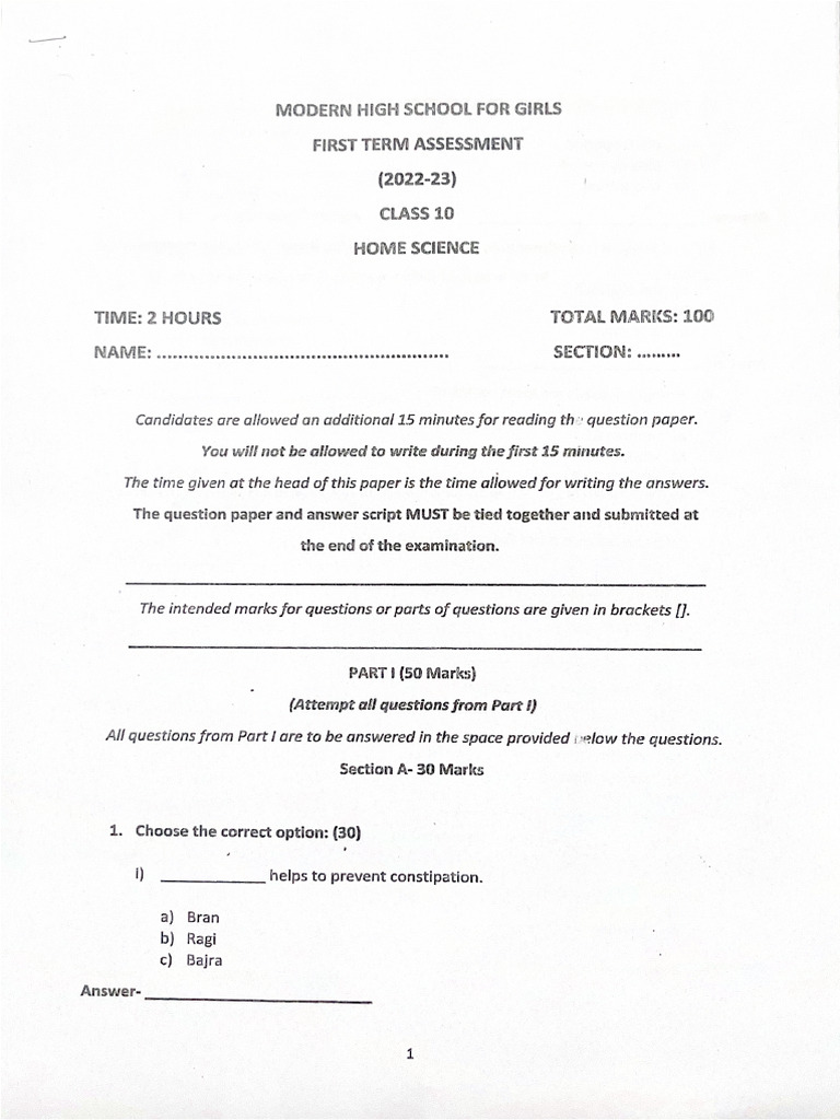 Home Science class 10 icse | PDF