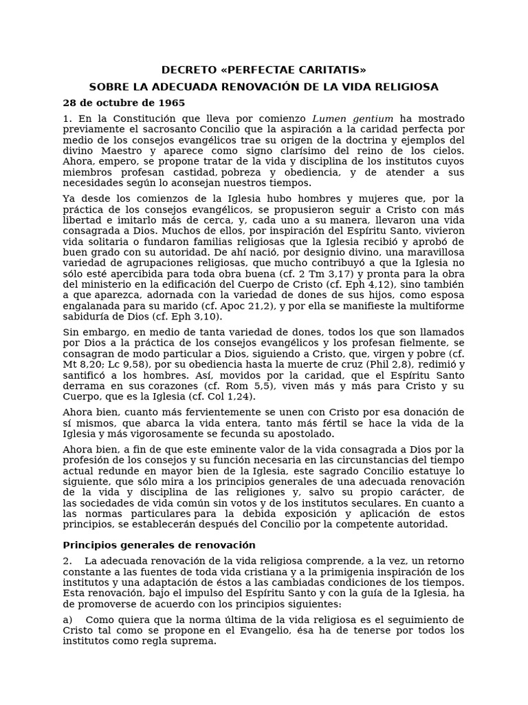 2 - Perfectae Caritatis-Vida Consagr | PDF
