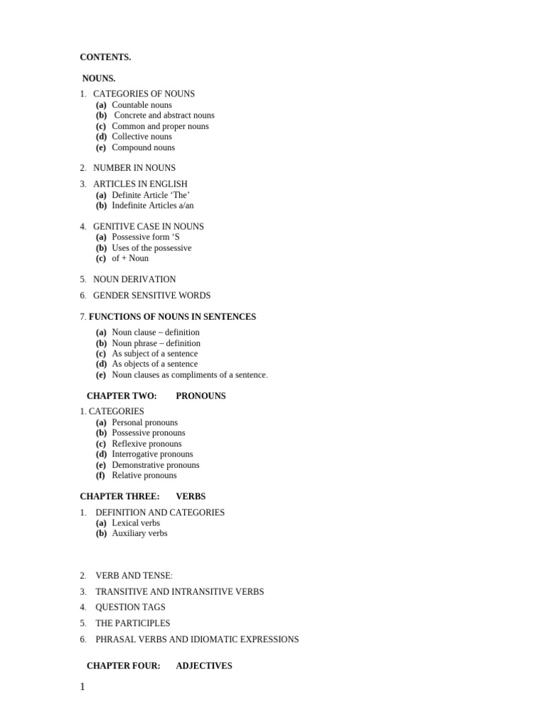 English Grammar Notes | PDF