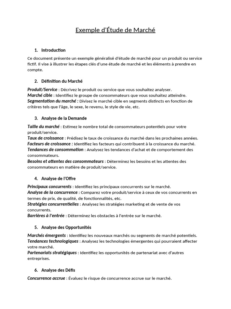Exemple D'étude de Marché | PDF