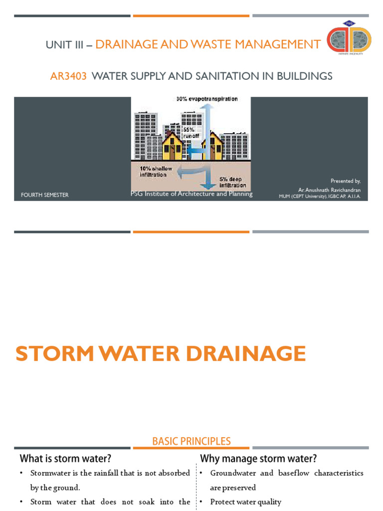 Unit-3 - Drainage and Waste Management | PDF | Stormwater | Waste