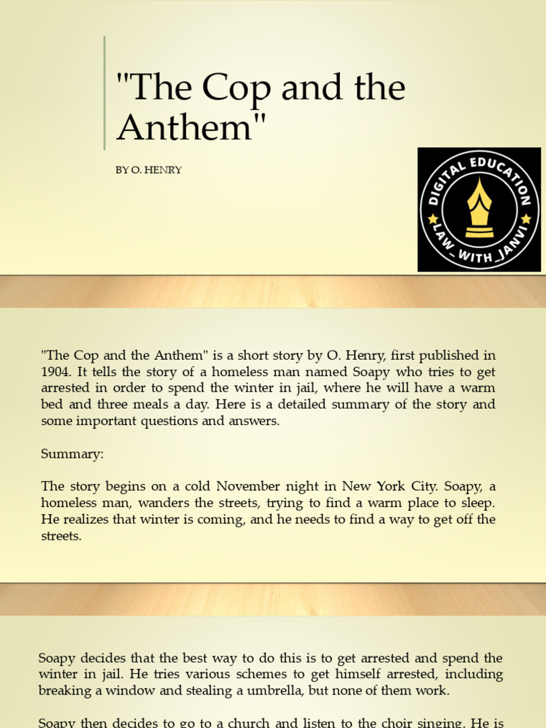 The Cop and the Anthem | PDF