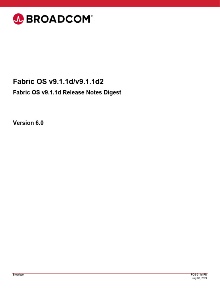 FOS v9.1.1d Release Notes Digest | PDF | Network Switch | Computing