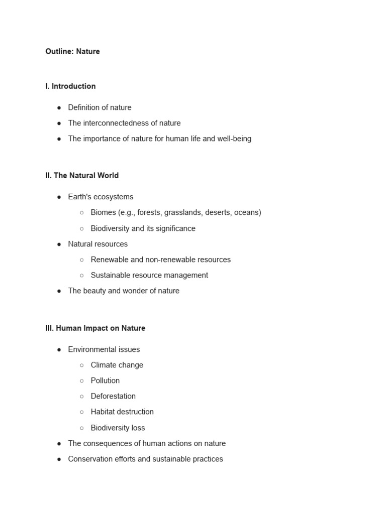 Outline Nature | PDF