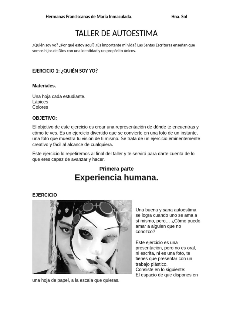 Taller De Autoestima Pdf