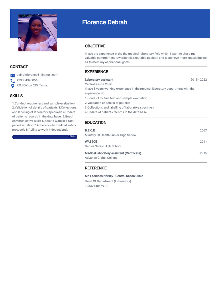 Laboratory CV | PDF | Medical Laboratory | Laboratories