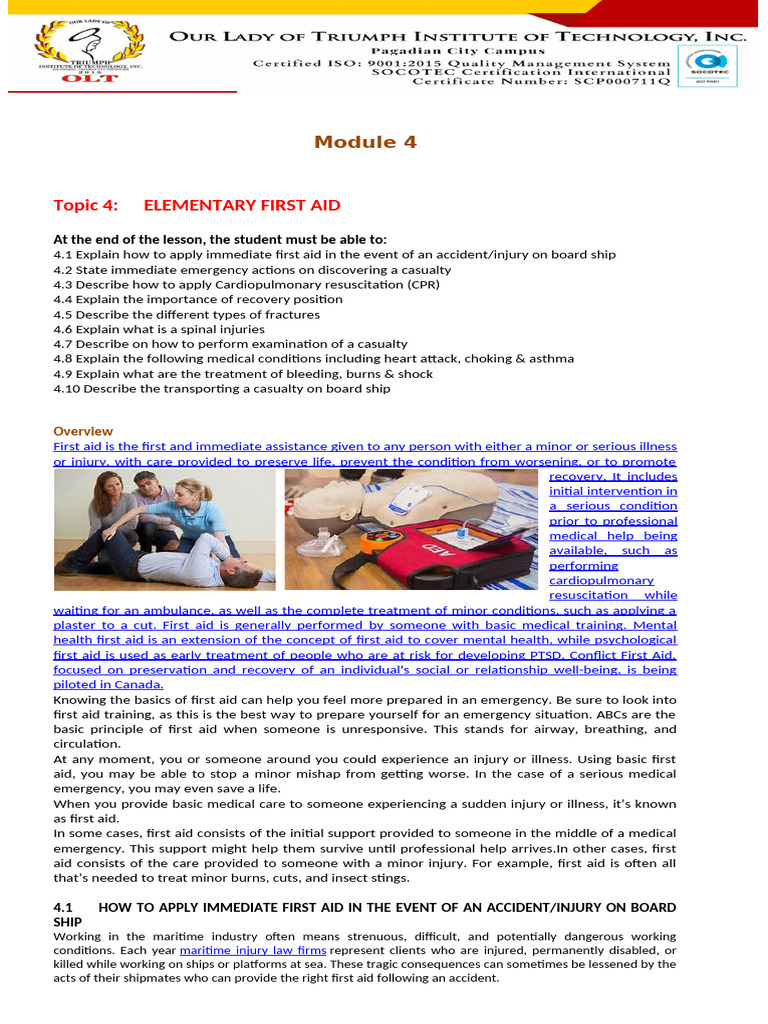 Basic Safty Module A4 | PDF | Myocardial Infarction | Cardiopulmonary ...