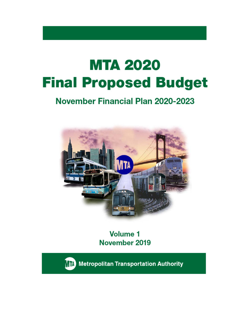 MTA 2020 Final Proposed Budget - November Financial Plan 2020-2023 ...