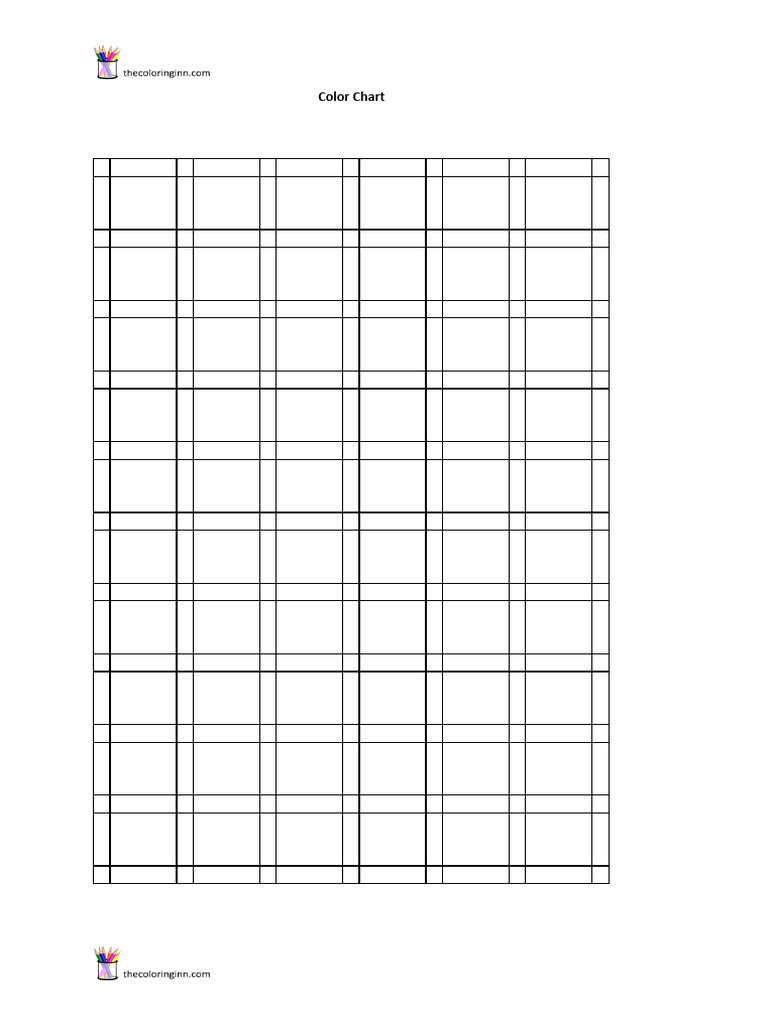 Color Chart Blank Template 1 | PDF