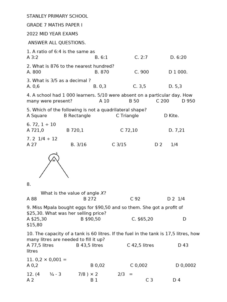 Grade 7 MATHS 1 | PDF